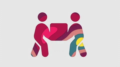 Multi-colored icon people carry with col... | Stock Video | Pond5