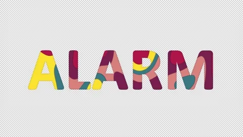 Multi-colored inscription text ALARM wit... | Stock Video | Pond5