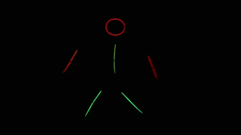 Multi-colored neon man dancing in the da... | Stock Video | Pond5