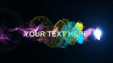 Multi-colored particles are collected in the text ~ After Effects #11014236