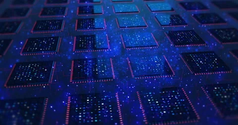 Multi Computer Processors On Motherboard... | Stock Video | Pond5