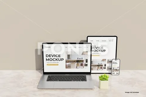 Multi Devices Screen Mockup ~ PSD Template #259203724