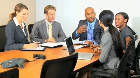 Multi Ethnic Business Team Focus Group | Stock Video | Pond5