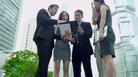 Multi Ethnic Business Team Portfolio Dat... | Stock Video | Pond5