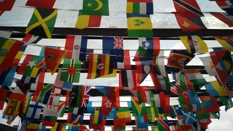 Multi flag from various countries | Stock Video | Pond5