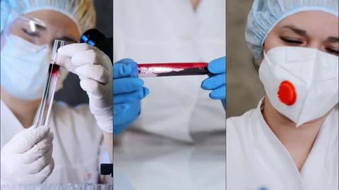 Multi Screen Collage of a test tube with... | Stock Video | Pond5