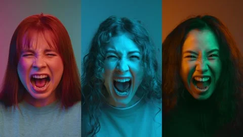 Multi Screen of Women Portraits Looking ... | Stock Video | Pond5