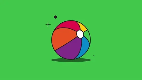 Multicolor Beach ball animation in flat ... | Stock Video | Pond5