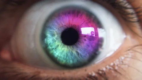 Multicolored Iris Spectrum Close up open... | Stock Video | Pond5