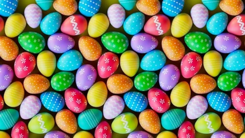 Multicolour Easter eggs. Bright colour p... | Stock Video | Pond5