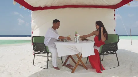 Multicultural Couple In Love Toasts And ... | Stock Video | Pond5