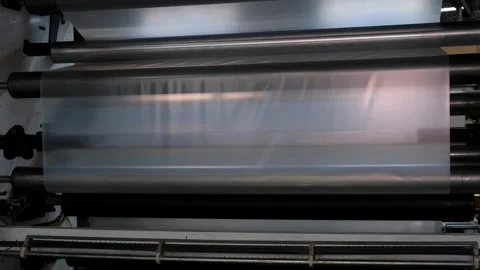 Multilayer plastic film rolling on the m... | Stock Video | Pond5
