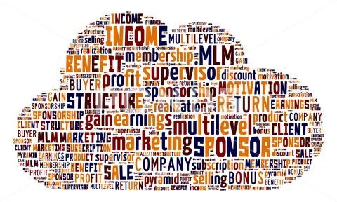 Multilevel Marketing Tag Cloud - vector illustration Illustration #72487720