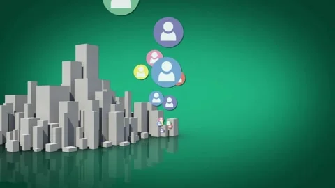 Multiple colorful profile icons floating... | Stock Video | Pond5