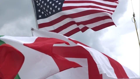 Multiple National Flags Waving in Slow M... | Stock Video | Pond5