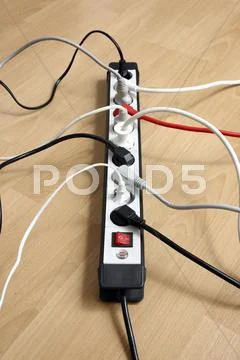 Photograph: Multiple outlet strip, for connection of multiple ...