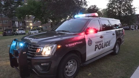 Multiple police cars with red blue emerg... | Stock Video | Pond5