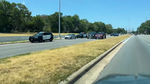 Multiple police patrol cars at scene at ... | Stock Video | Pond5