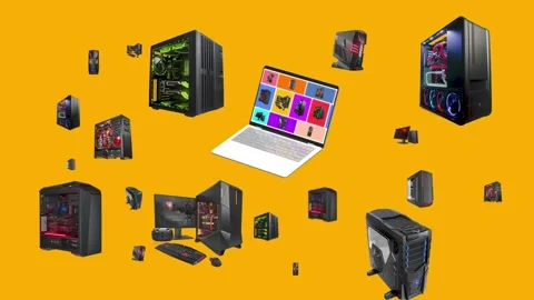 Multiproducts in laptop 4k 60 fps compu... | Stock Video | Pond5