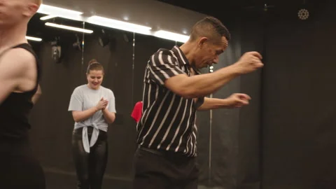 Multiracial Men Dancing Salsa in Studio | Stock Video | Pond5