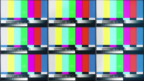 Multiscreen Monitors Display Color Bars ... | Stock Video | Pond5