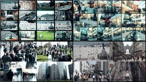Multiscreen Surveillance CCTV Security C... | Stock Video | Pond5