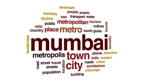 Mumbai animated word cloud, text design ... | Stock Video | Pond5