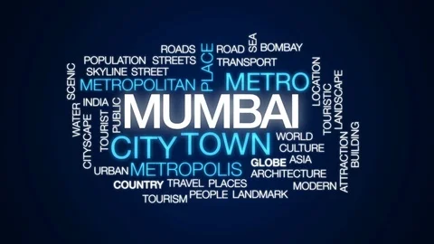 Mumbai animated word cloud, text design ... | Stock Video | Pond5