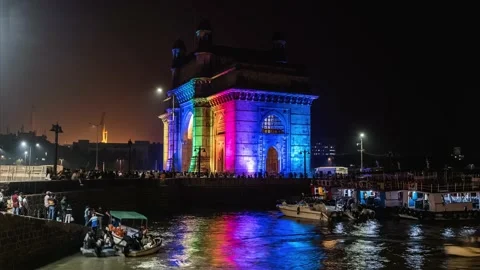 Mumbai Gateway of India timelapse hyper ... | Stock Video | Pond5