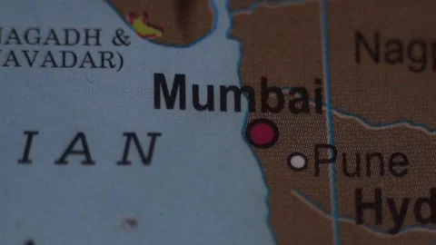 Mumbai, India Map With Red Push Pin Poin... | Stock Video | Pond5