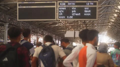 Mumbai local fast speed train destinatio... | Stock Video | Pond5
