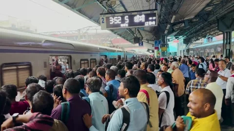 Mumbai Local Train Rush (Crowd of People... | Stock Video | Pond5