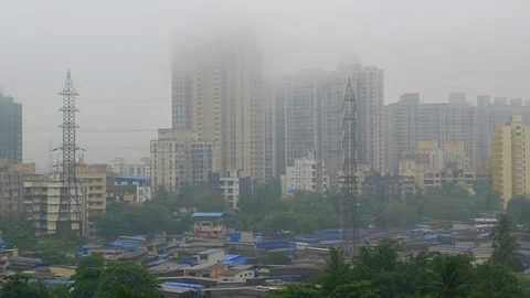 Mumbai skyline in rainy season with clou... | Stock Video | Pond5