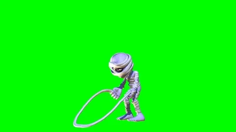 Mummy Jumping Rope Green Screen | Stock Video | Pond5