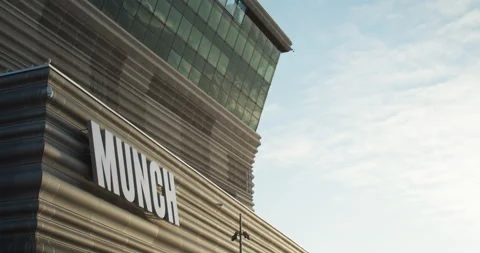 MUNCH sign on new Edvard Munch gallery b... | Stock Video | Pond5