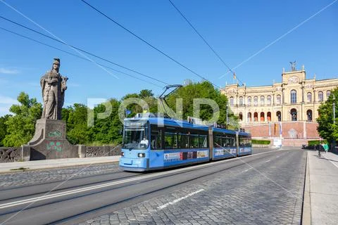 Photograph: Munich Tram Adtranz GT6N light rail public transport at ...