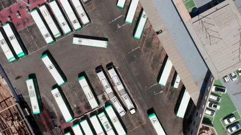 Municipal Bus terminal, Top down aerial ... | Stock Video | Pond5