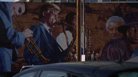 Mural on the side of the Capitol Records... | Stock Video | Pond5