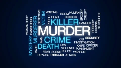 Murder animated word cloud, text design ... | Stock Video | Pond5