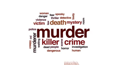 Murder animated word cloud, text design ... | Stock Video | Pond5