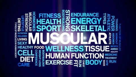 Muscular animated word cloud,animation t... | Stock Video | Pond5