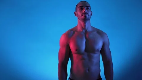 Muscular Fitness Man Torso With Six-Pack... | Stock Video | Pond5