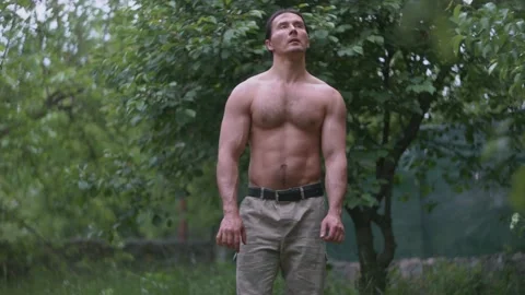 Muscular native american man goes in for... | Stock Video | Pond5