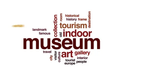 Museum animated word cloud, text design ... | Stock Video | Pond5