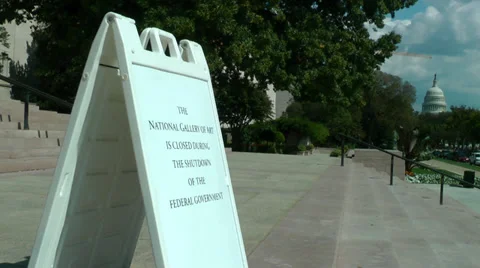Museum closed sign, Capitol background, ... | Stock Video | Pond5