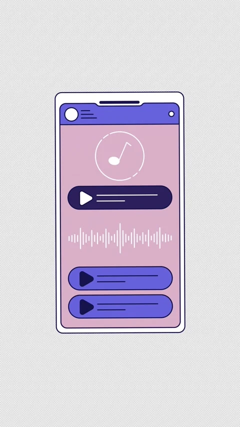 Music app interface with audio waveform ... | Stock Video | Pond5