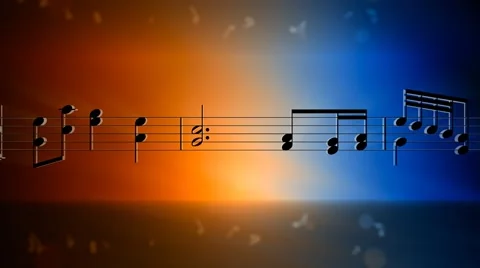 Scrolling Music Notes Staff Stock Video Footage | Royalty Free ...