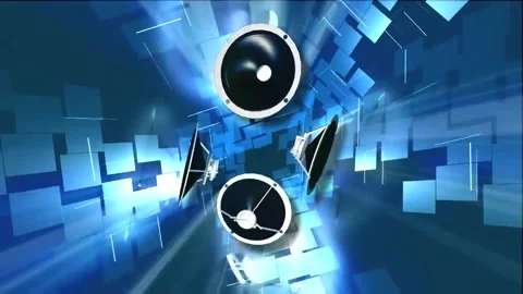 music background with speakers and rays ... | Stock Video | Pond5