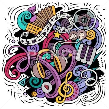 Music cartoon vector illustration Illustration #219636500