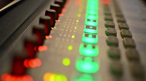 music mixer desk table in recording stud... | Stock Video | Pond5